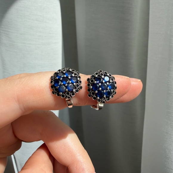 Jewelry | Blue And Silver Earrings 925 Sterling Silver New | Poshmark